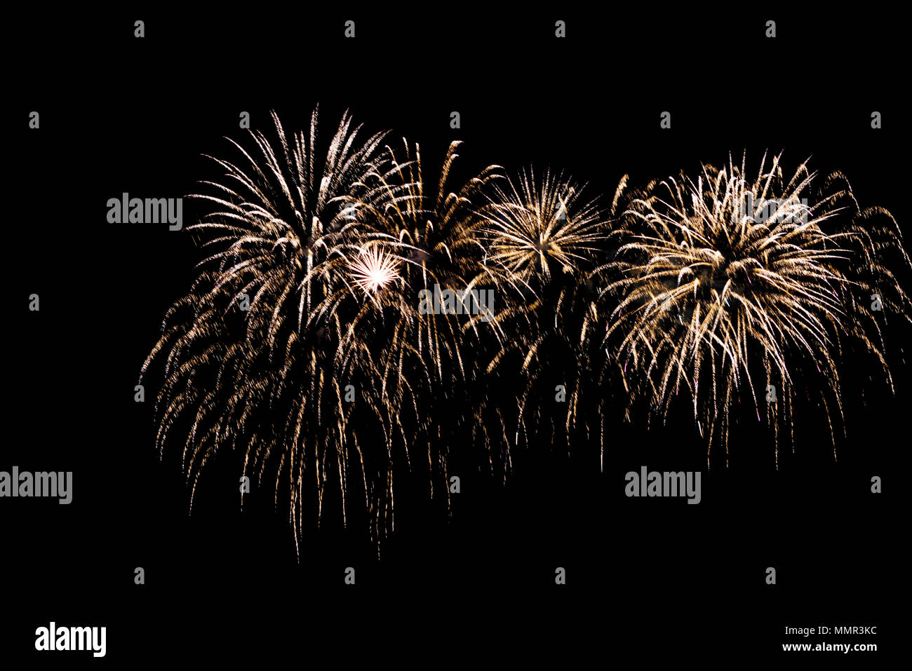 Colorful explosions of festive fireworks in the night sky Stock Photo ...