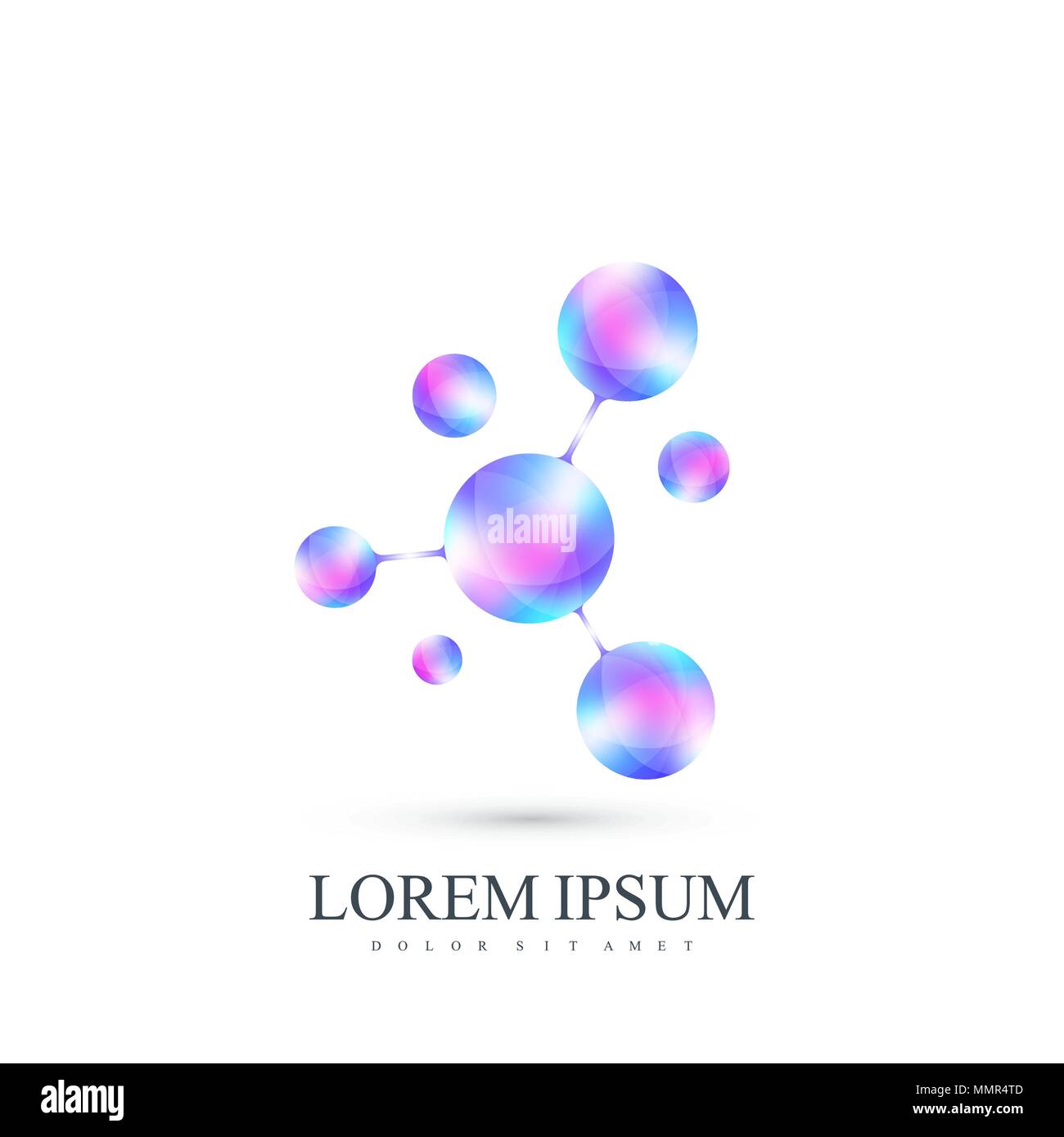 3D Logotype icon dna and molecule, atom, neuron. Vector template Logo ...