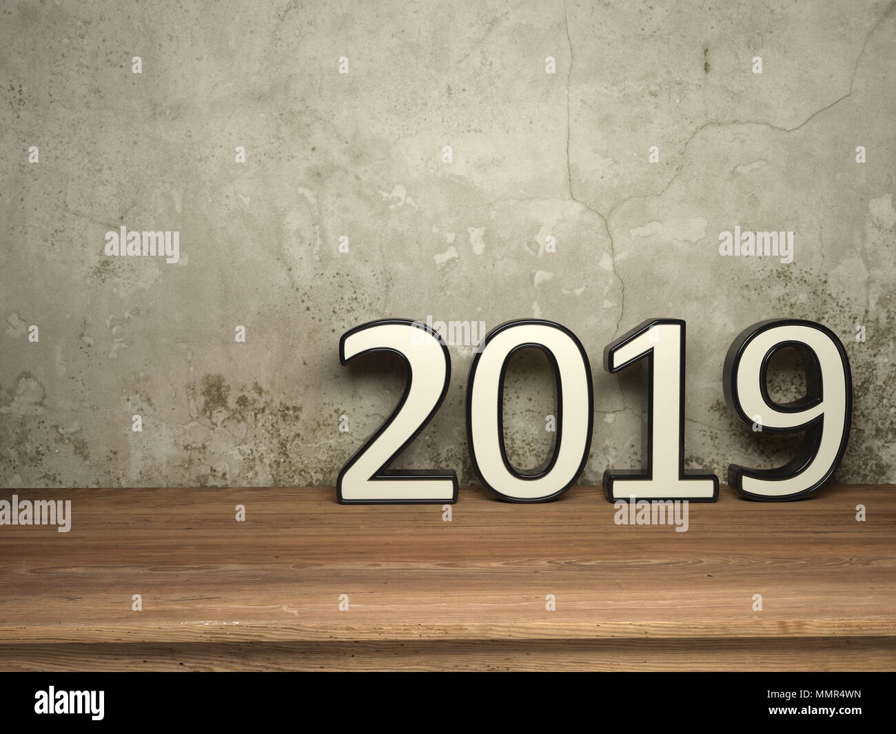 New Year 2019 - 3D Rendered Image Stock Photo - Alamy