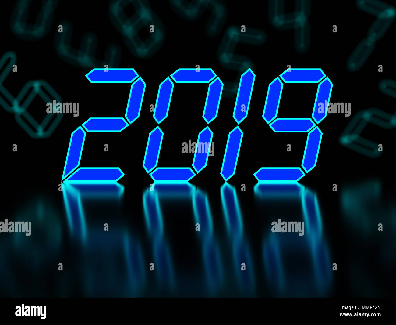 New Year 2019 - 3D Rendered Image Stock Photo - Alamy