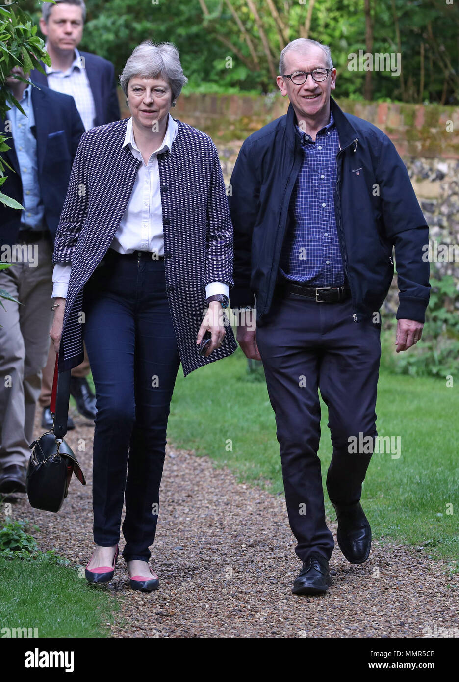 Prime Minister Theresa May and her husband Philip arrive for a church ...