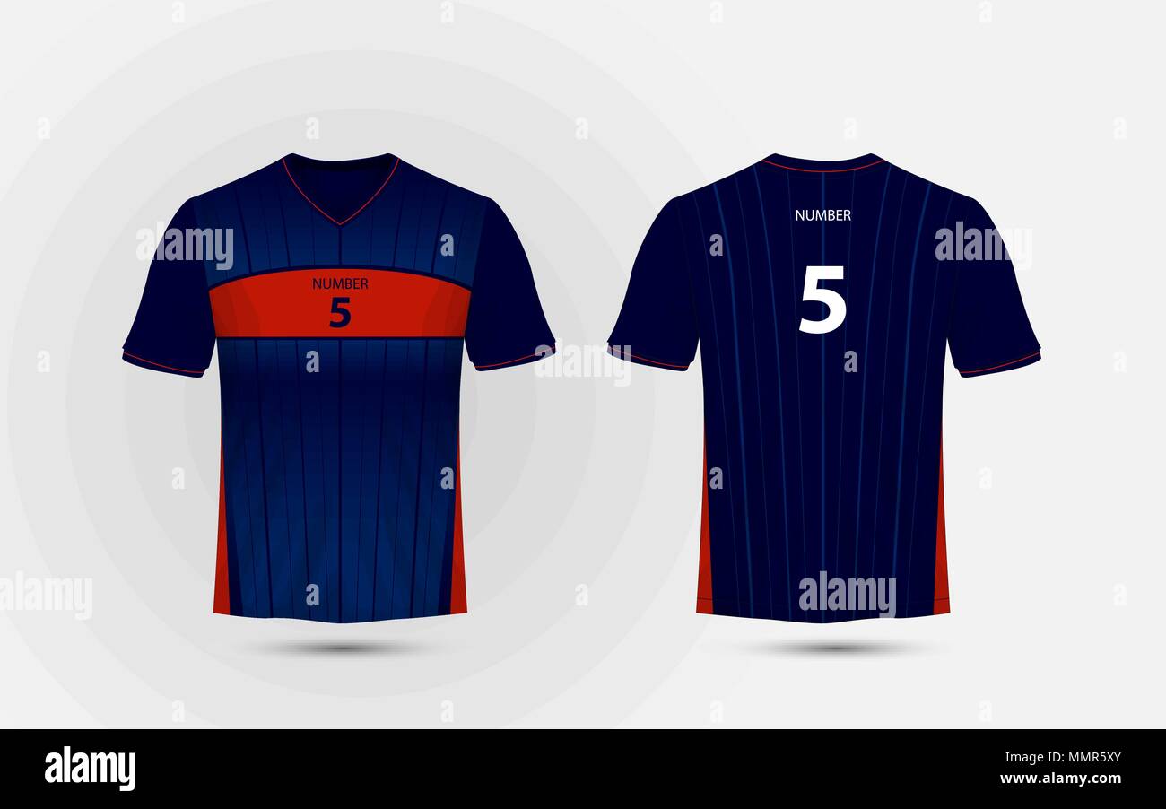 Blue and red layout sport t-shirt, kits, jersey, shirt design template ...