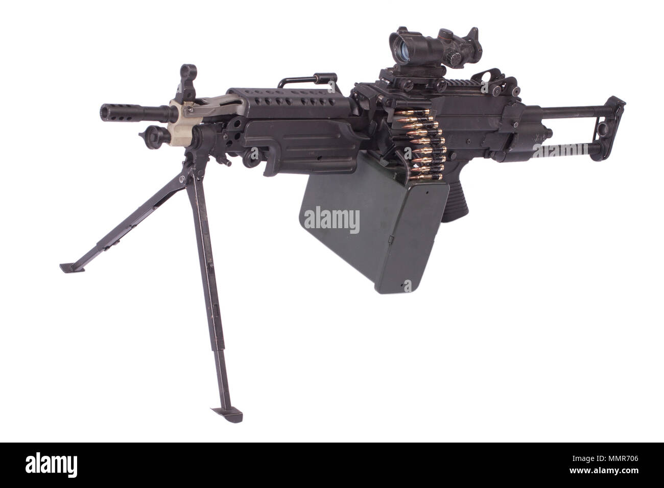 modern us army machine gun isolated on white Stock Photo - Alamy