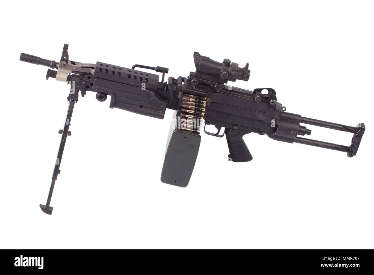 modern us army machine gun isolated on white Stock Photo - Alamy