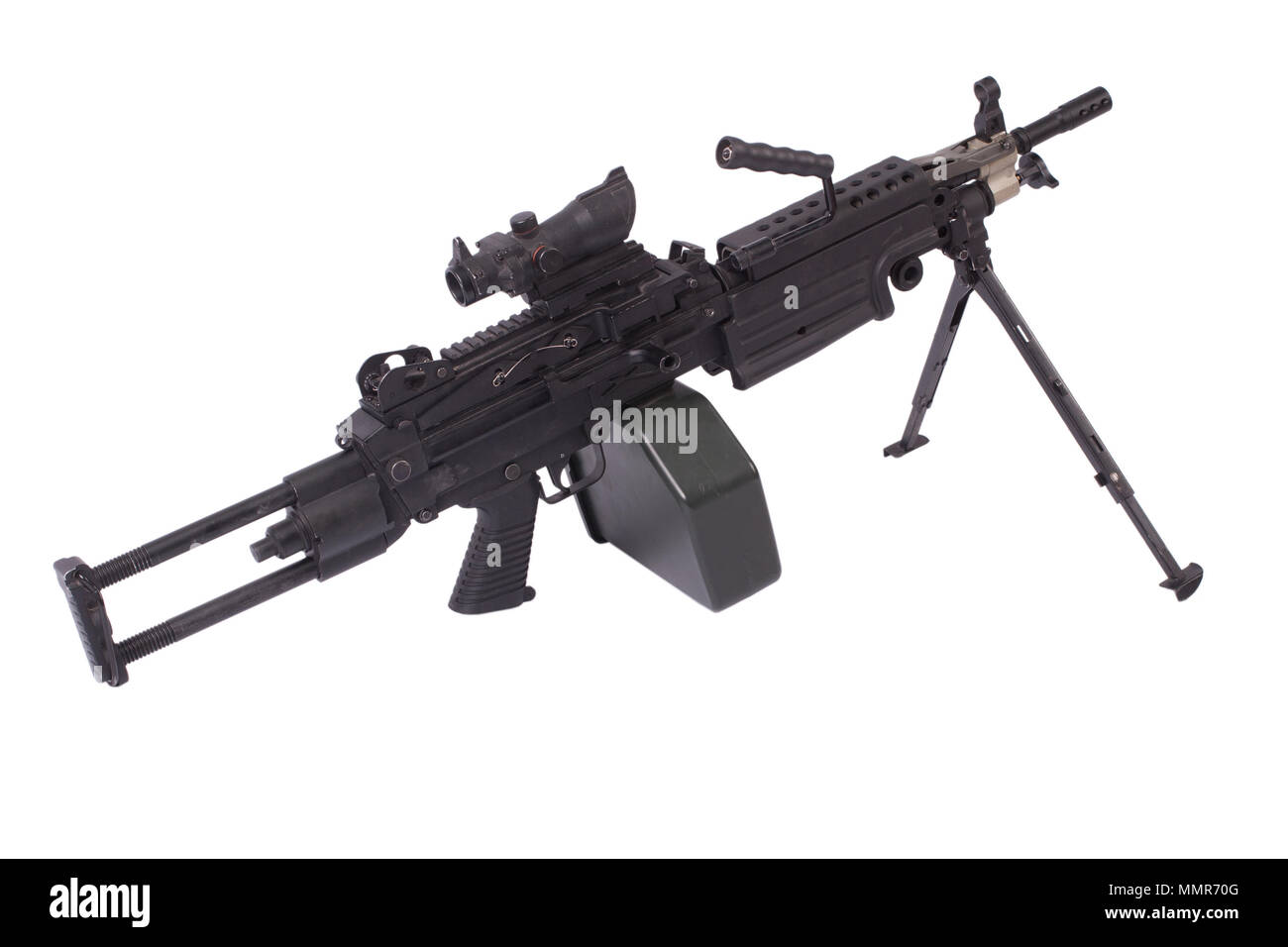 modern us army machine gun isolated on white Stock Photo - Alamy