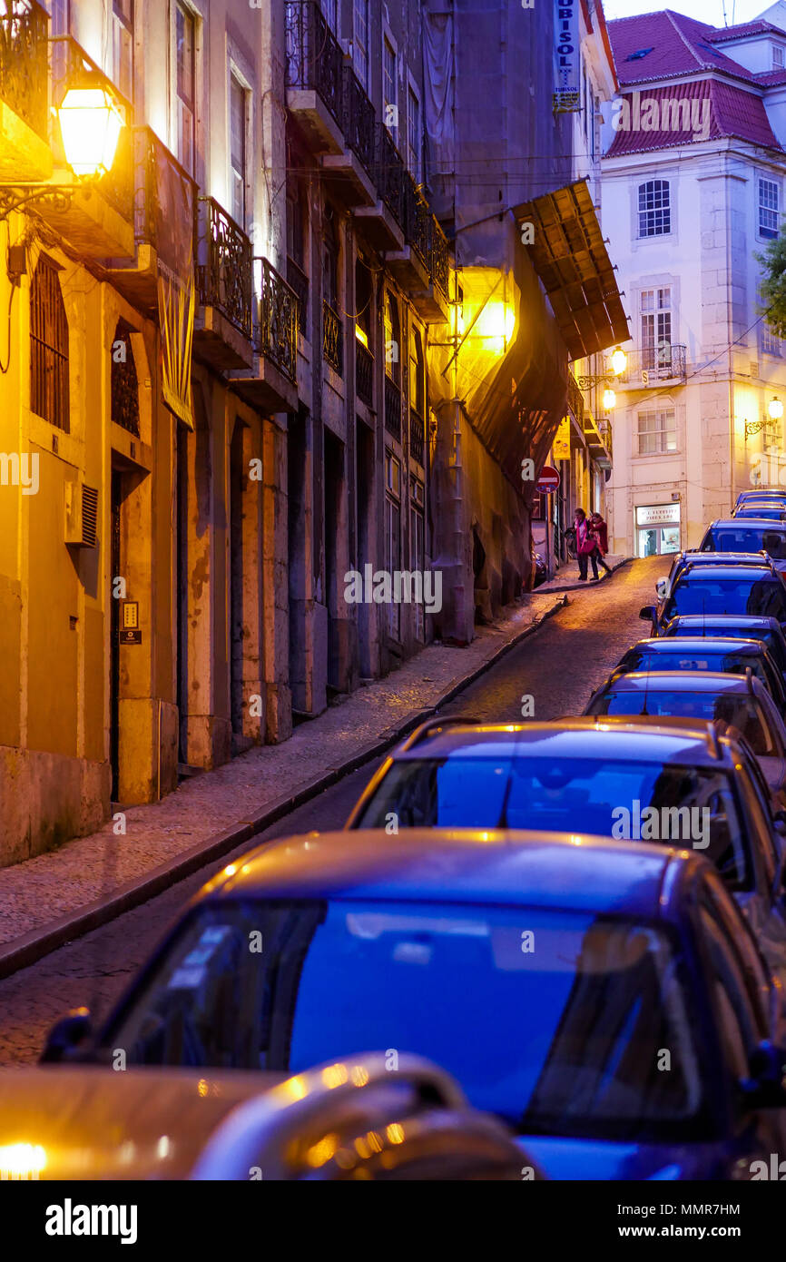 Night view, Lisbon, Portugal Stock Photo - Alamy