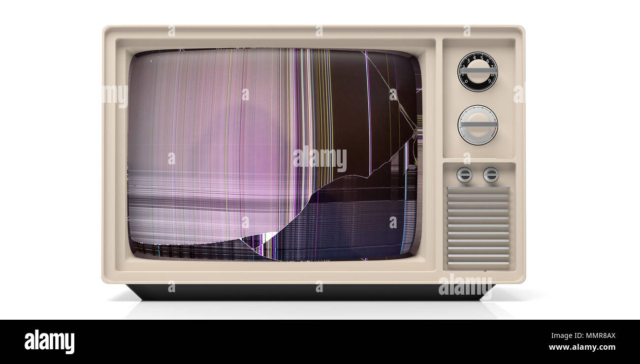 Old tv broken screen hi-res stock photography and images - Alamy
