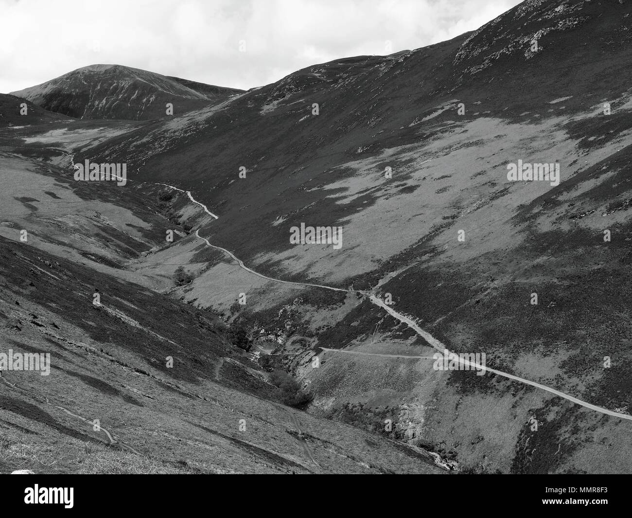 The old mine road route towards Outerside, Causey Pike, Lake District ...