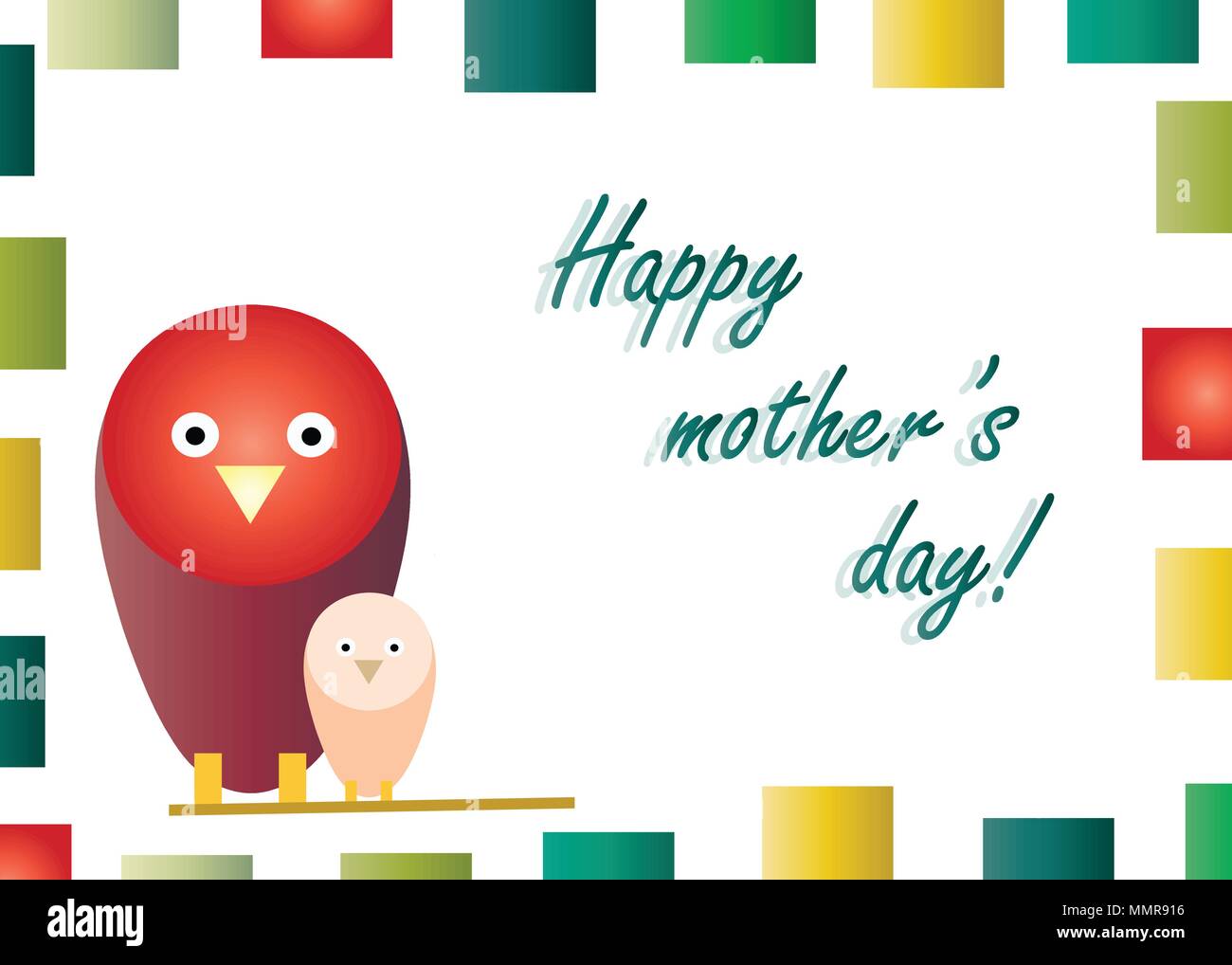 happy mothers day with birds cartoon vector Stock Vector Image & Art ...