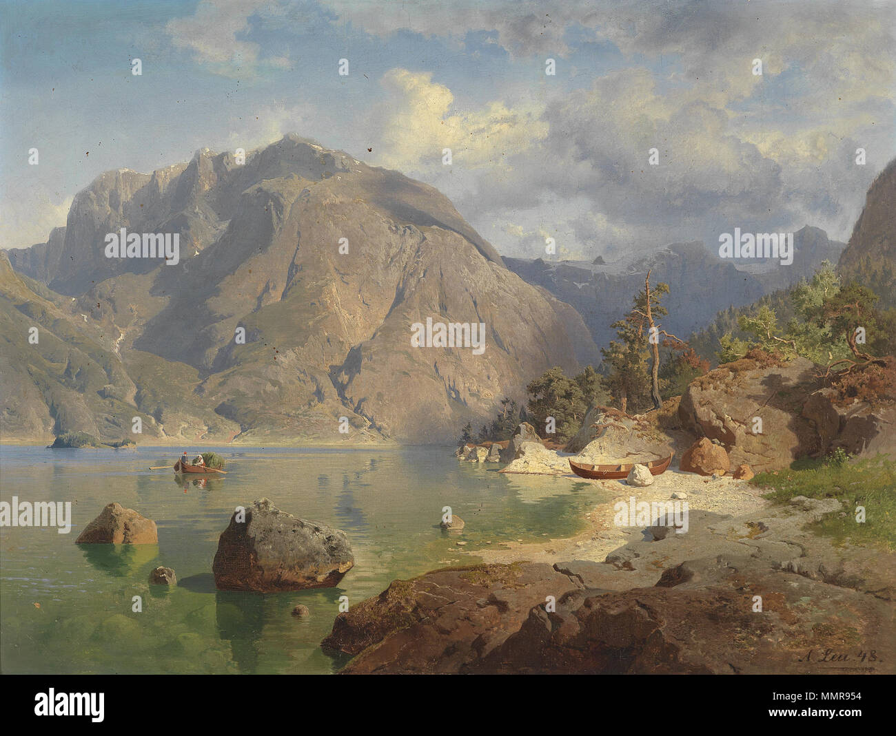 Gebirgssee. 1848. August Wilhelm Leu Gebirgssee 1848 Stock Photo - Alamy