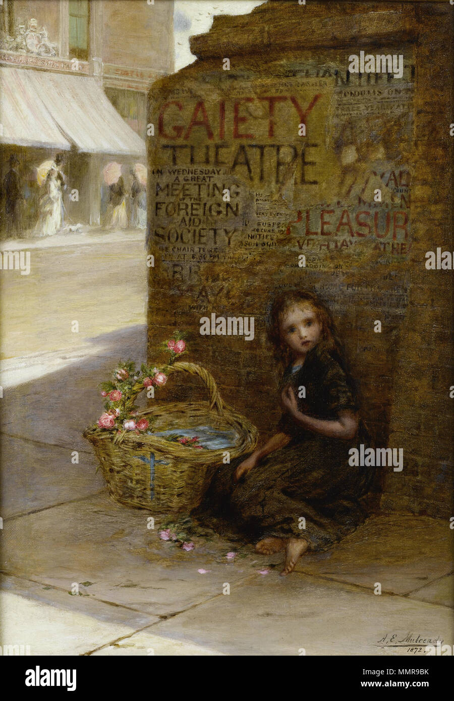 . English: The flower girl . 1872. Augustus Edwin Mulready (1844–1905 ...