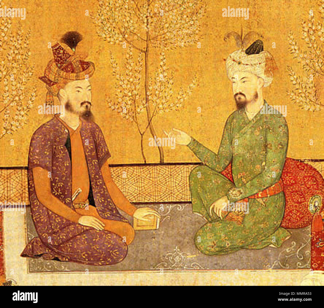 . English: Babur and Humayun Persian style painting, c. 1650 . 1650 ...