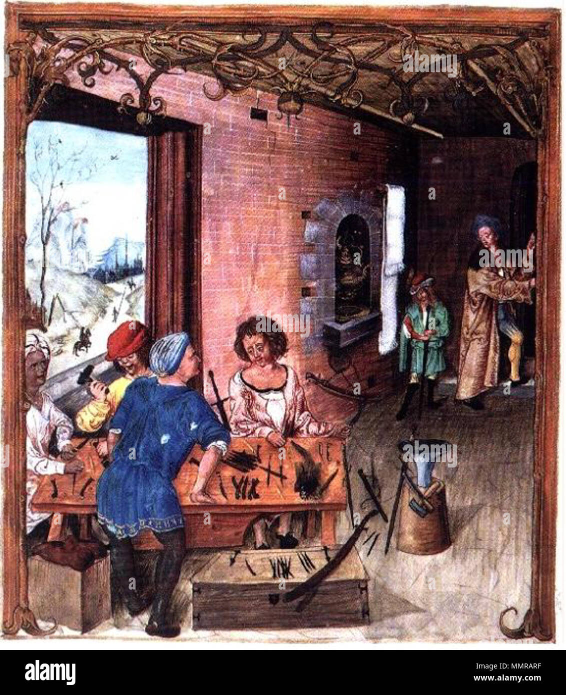 English: 'Swordsmith', a leaf from the 'Balthasar Behem Codex'. Polski ...