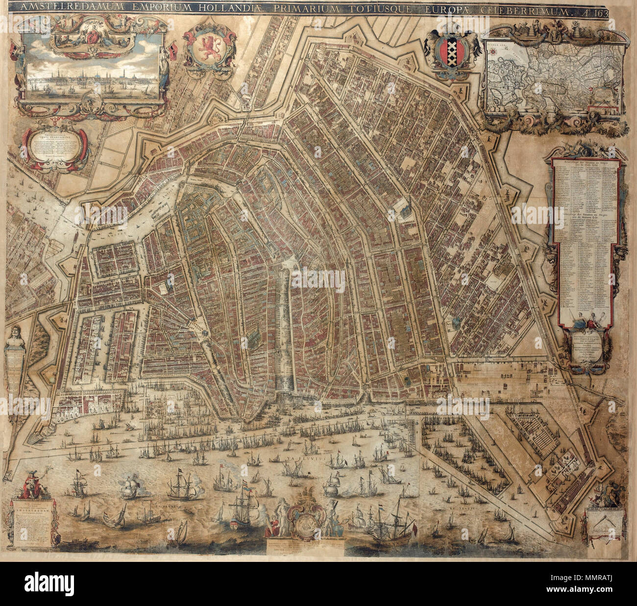 . Map of Amsterdam. 1630s reprint of original 1625 edition. Map of ...