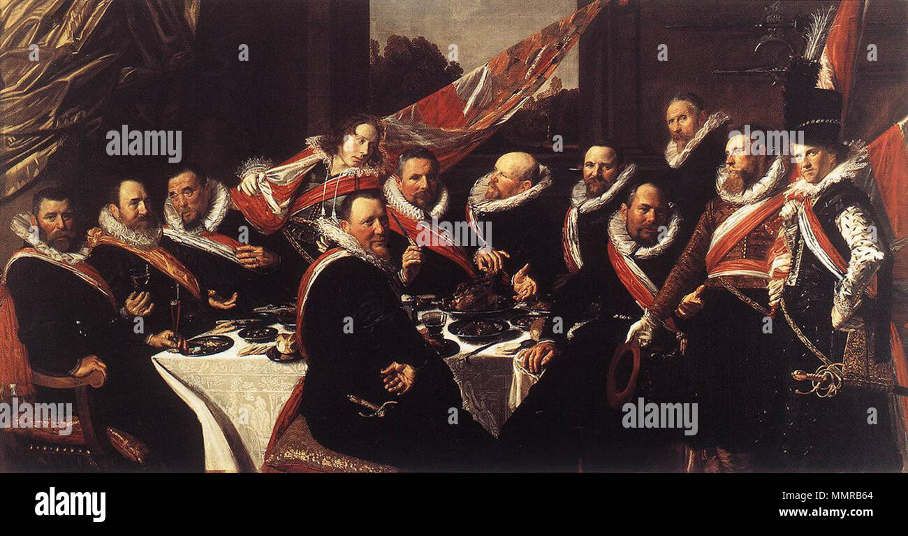 English: Banquet of the Officers of the St George Civic Guard . 1616 ...