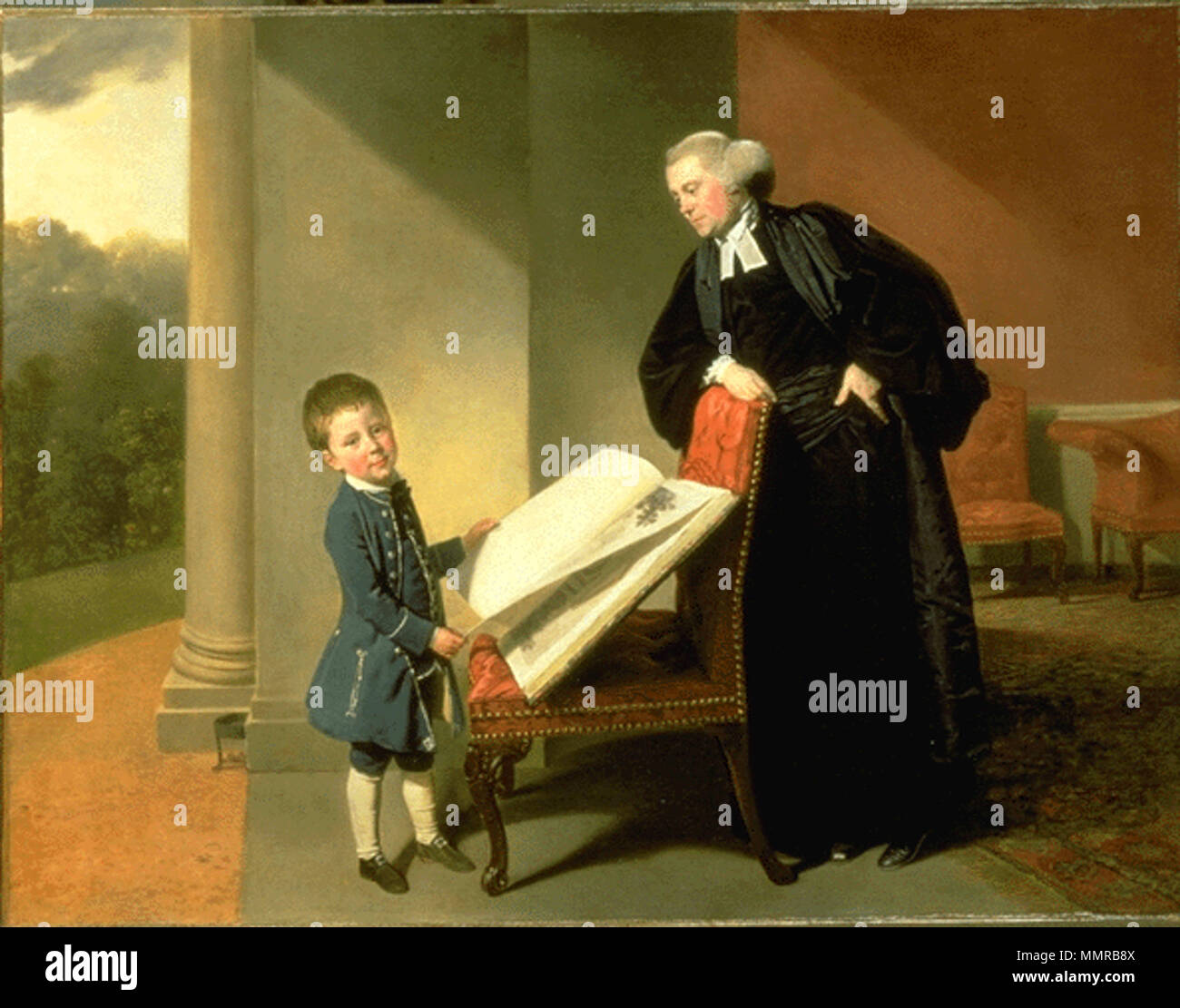 The Reverend Randall Burroughs and his son Ellis. 1769. Zoffany 2 Stock ...