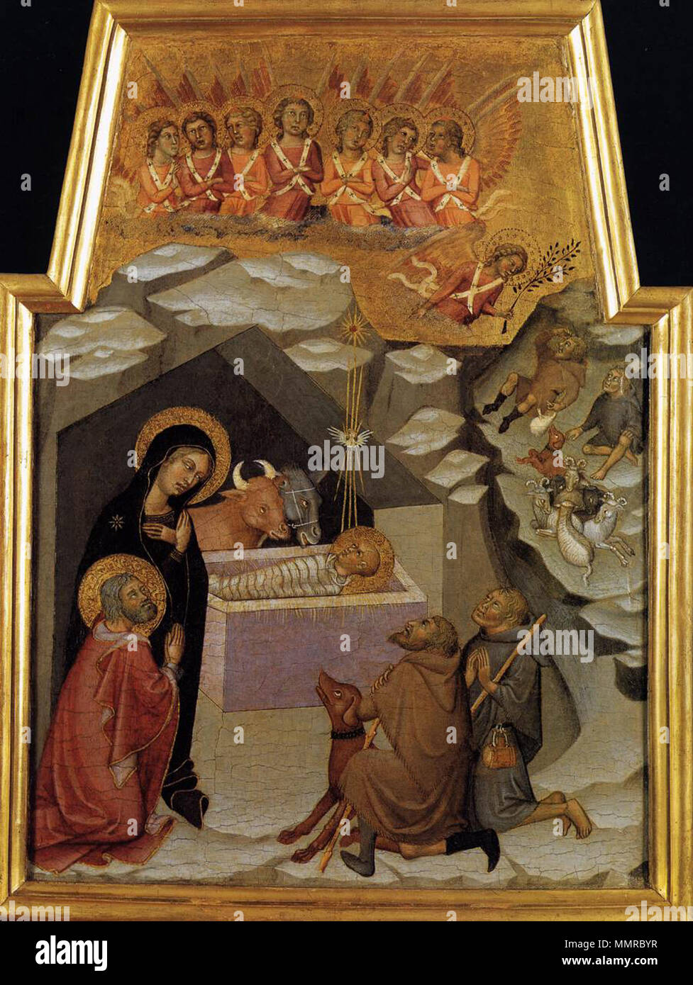The nativity with the adoration of the shepherds hi-res stock ...