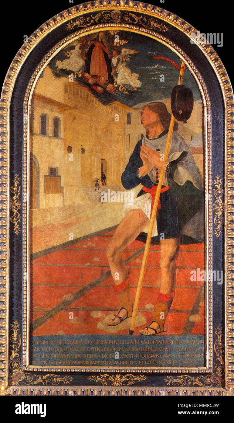 English: St Roch in front of the Fraternita dei Laici in Arezzo . 1479 ...