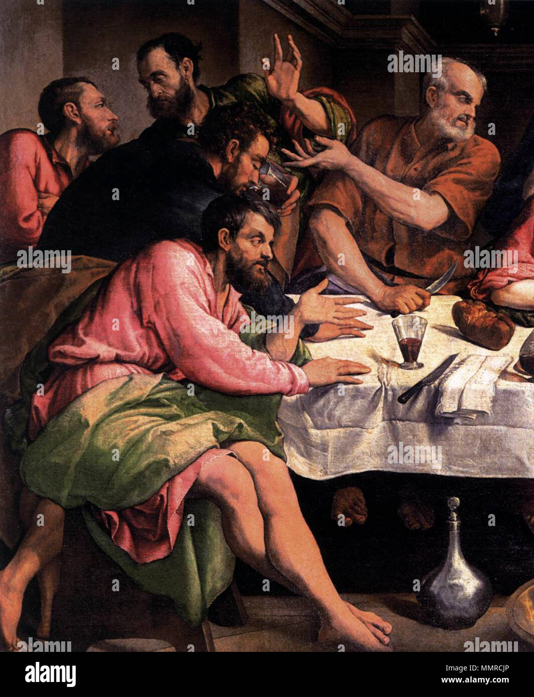 . detail The Last Supper. circa 1546. Jacopo da Ponte - The Last Supper ...
