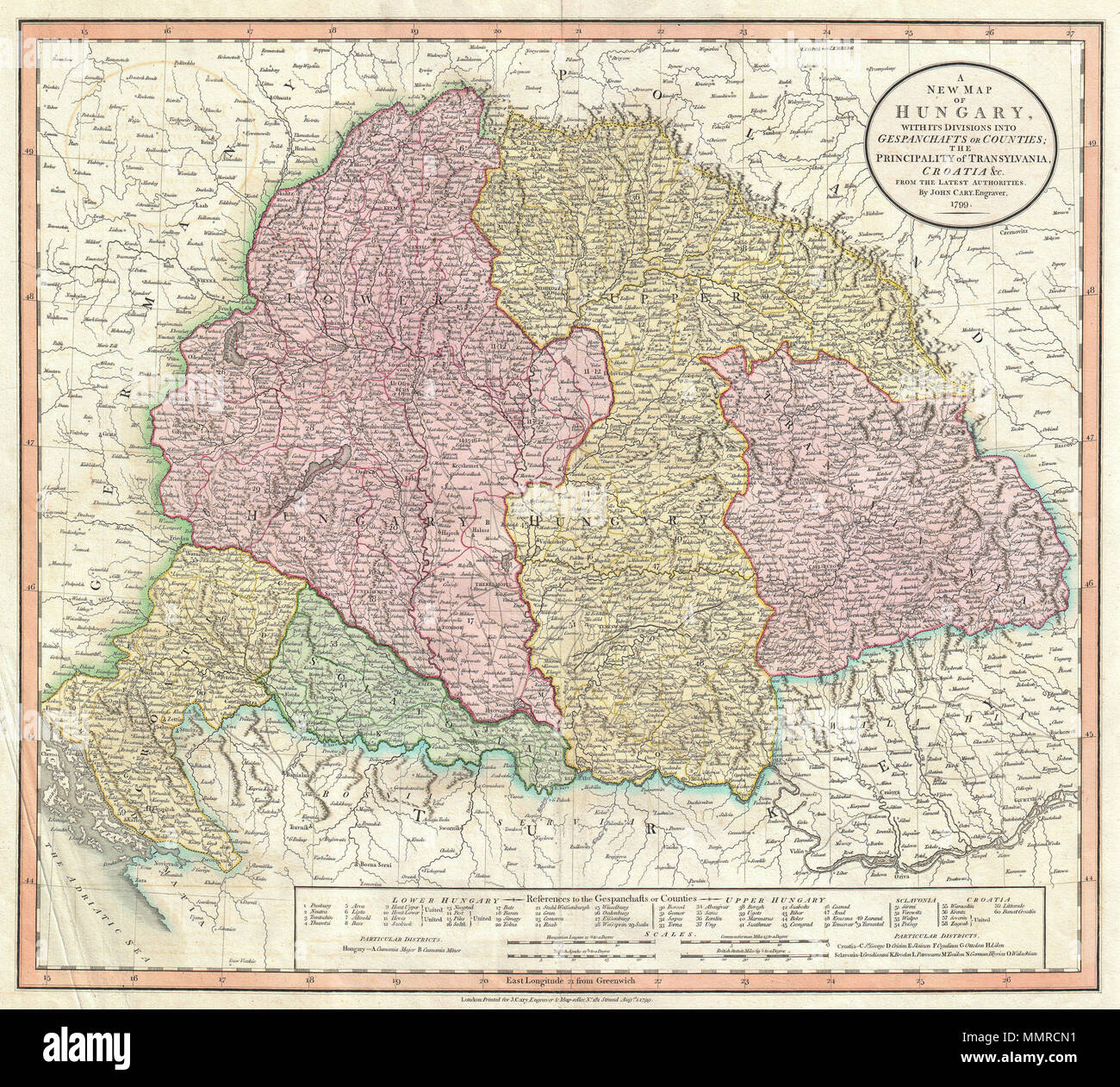 Hungary transylvania map 19th century hi-res stock photography and ...