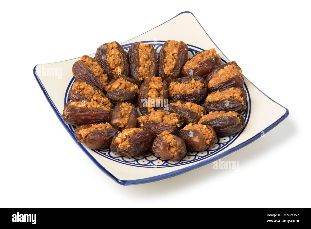 Dish with traditional festive Moroccan stuffed dates with Dulce de ...