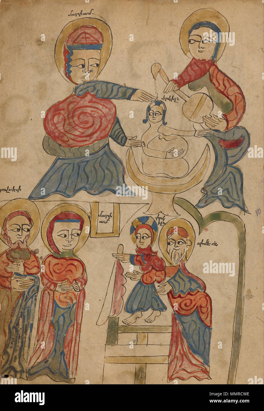 Bathing the Christ Child and The Presentation in the Temple. 1386 ...