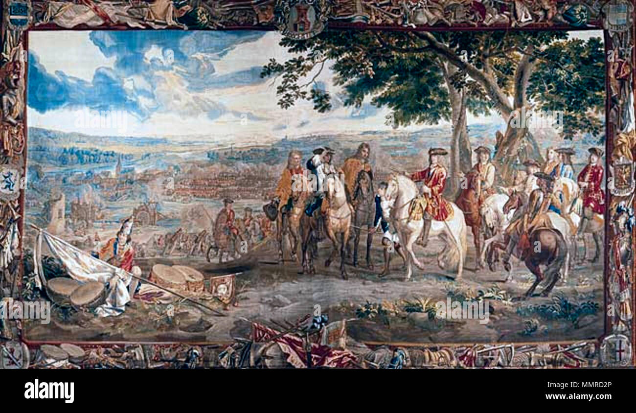 . English: Marshall Tallard, escorted by two British officers, in the ...