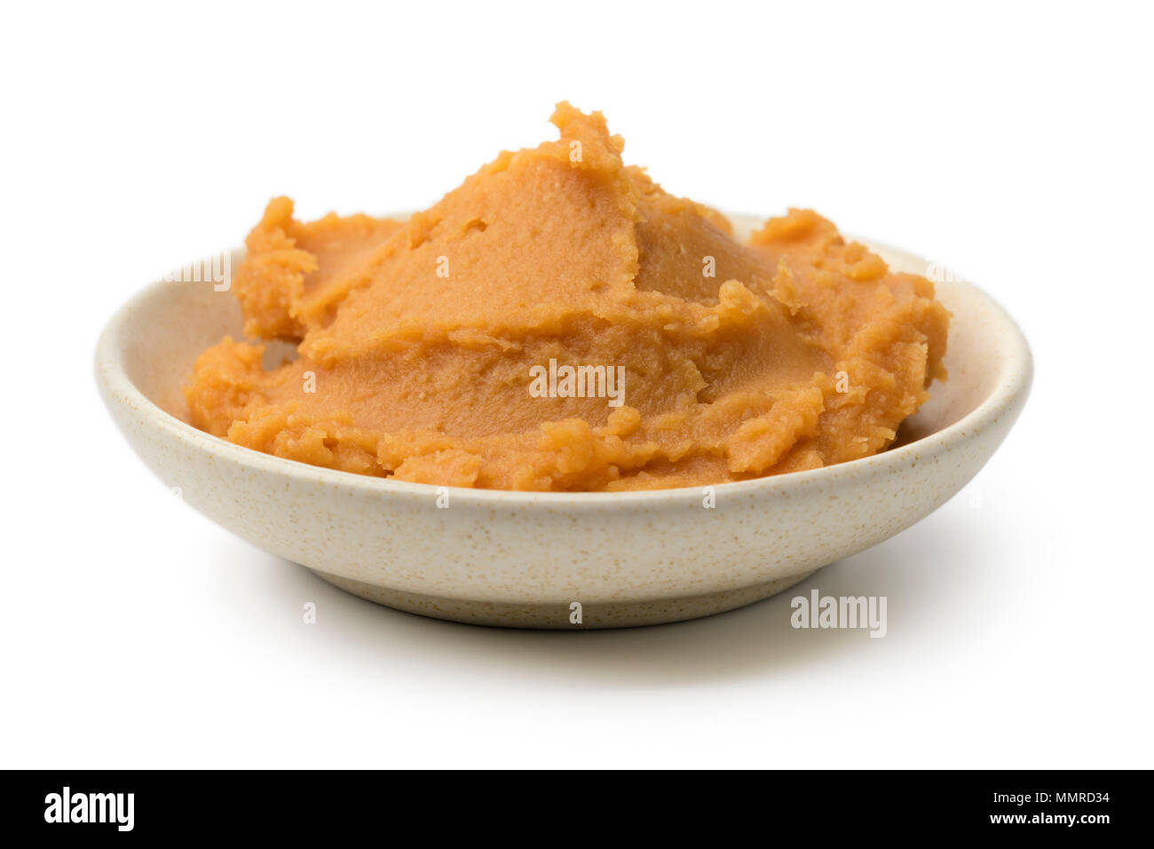 Bowl with Japanese miso paste isolated on white background Stock Photo ...
