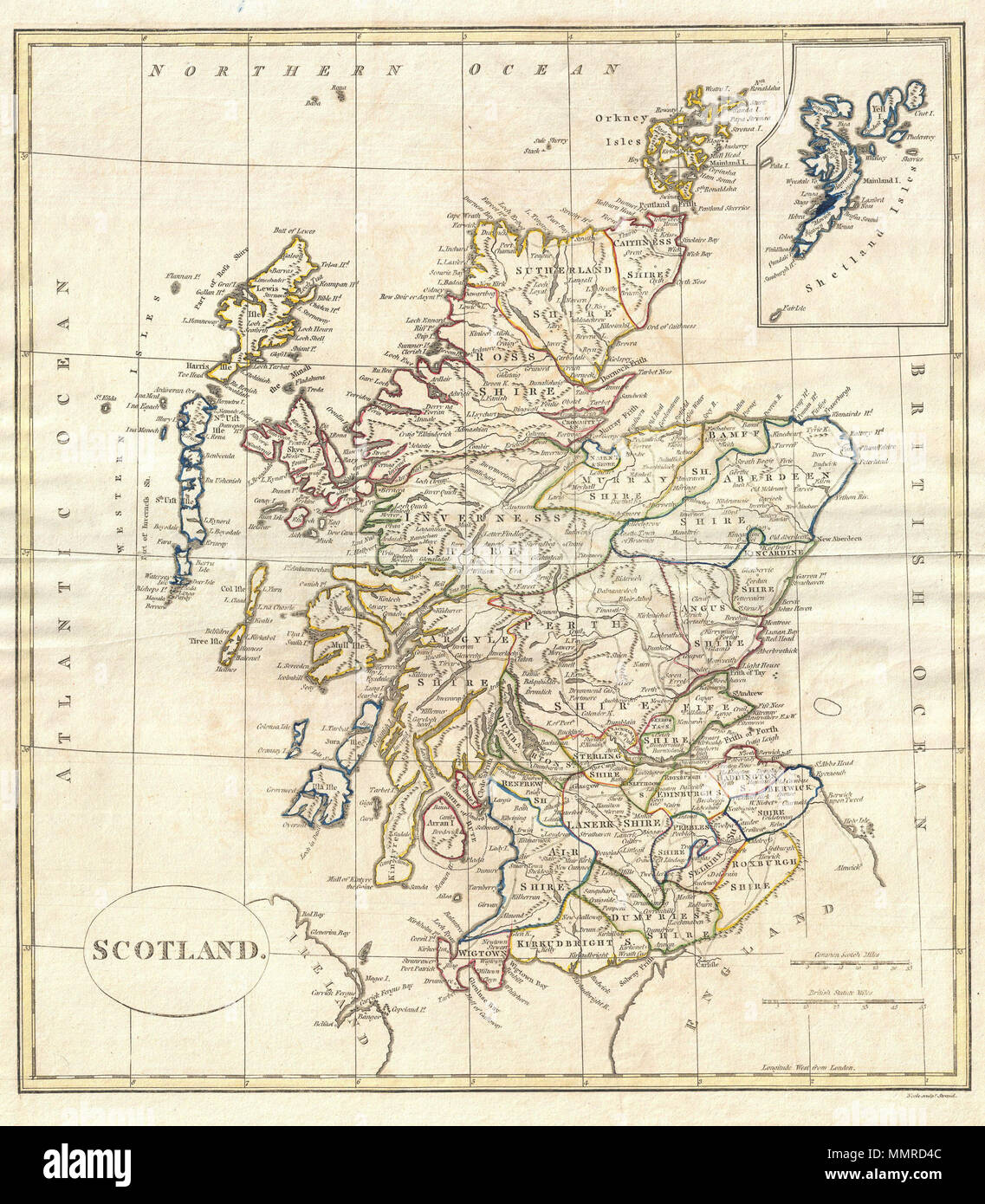 . English: A fine 1799 map of Scotland by the English map publisher ...