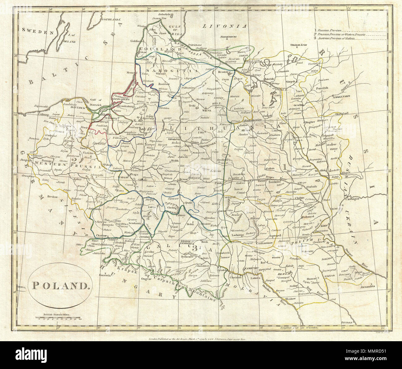 . English: A fine 1799 map of Poland by the English mapmaker Clement ...