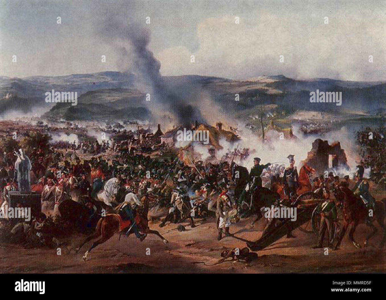 . Battle of Kulm in August, 1813, by russian painter A. Kotsebu. State ...
