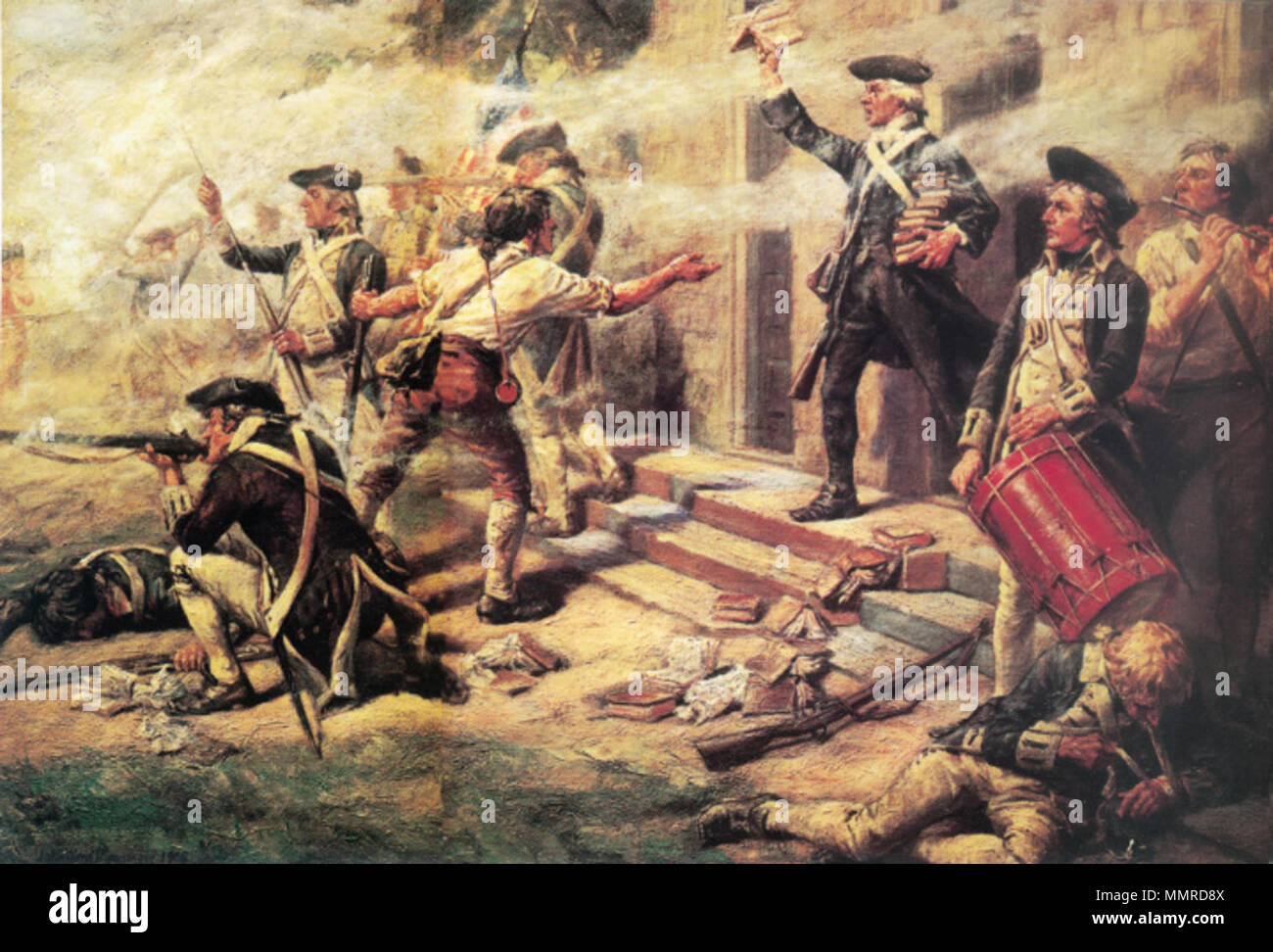 . English: Battle of Springfield, June 23, 1780 . painted 1908, unknown ...