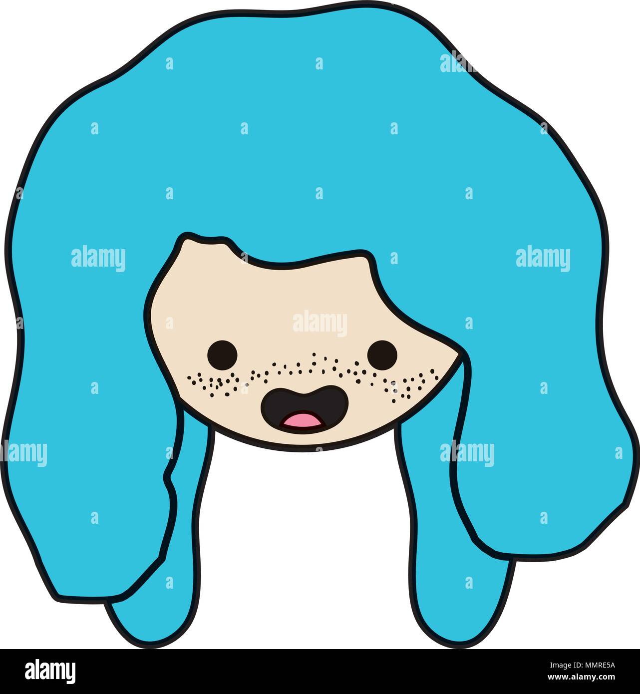 color happy woman head with long hair Stock Vector Image & Art - Alamy