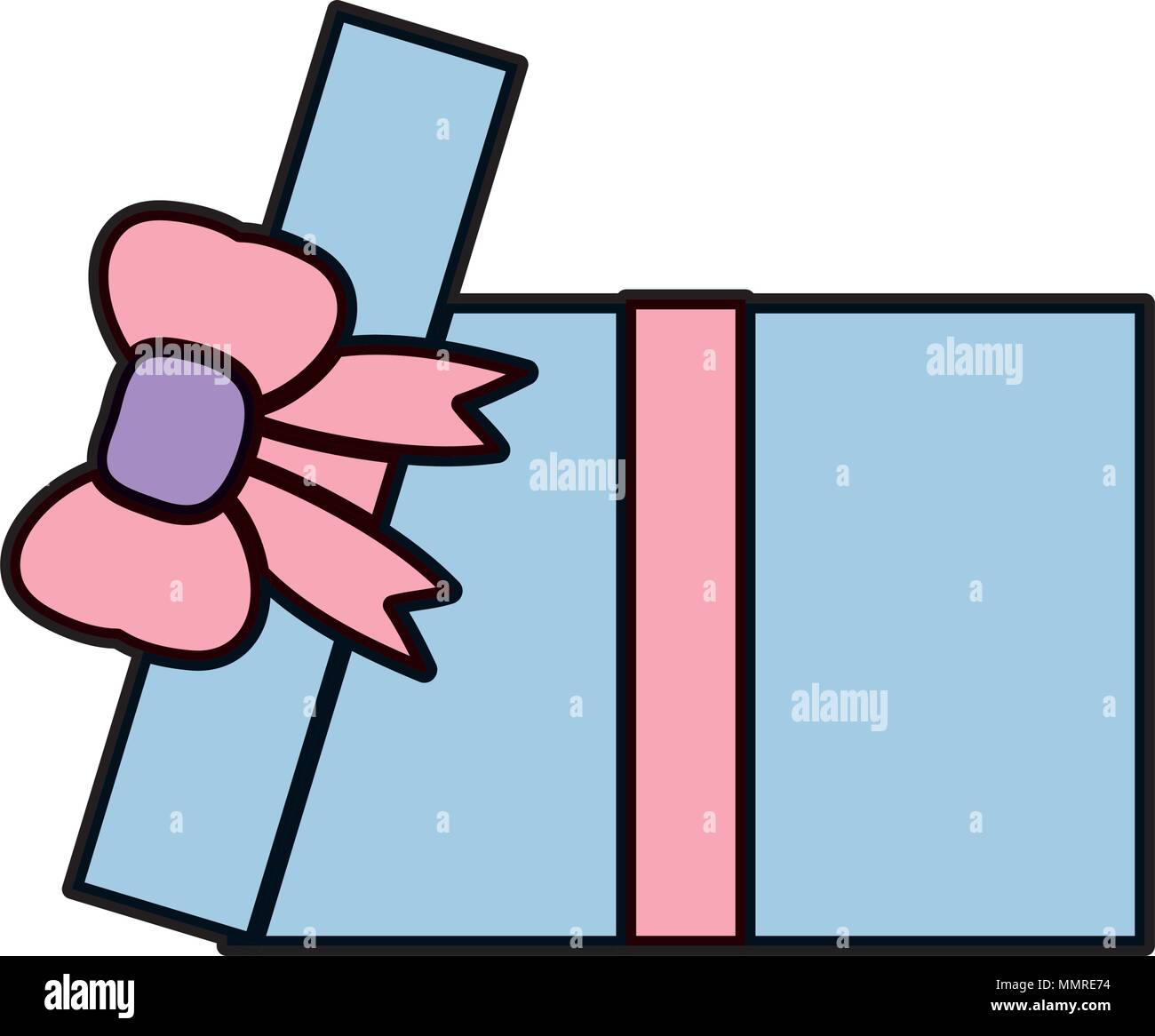 color open present box with ribbon bow style Stock Vector Image & Art ...