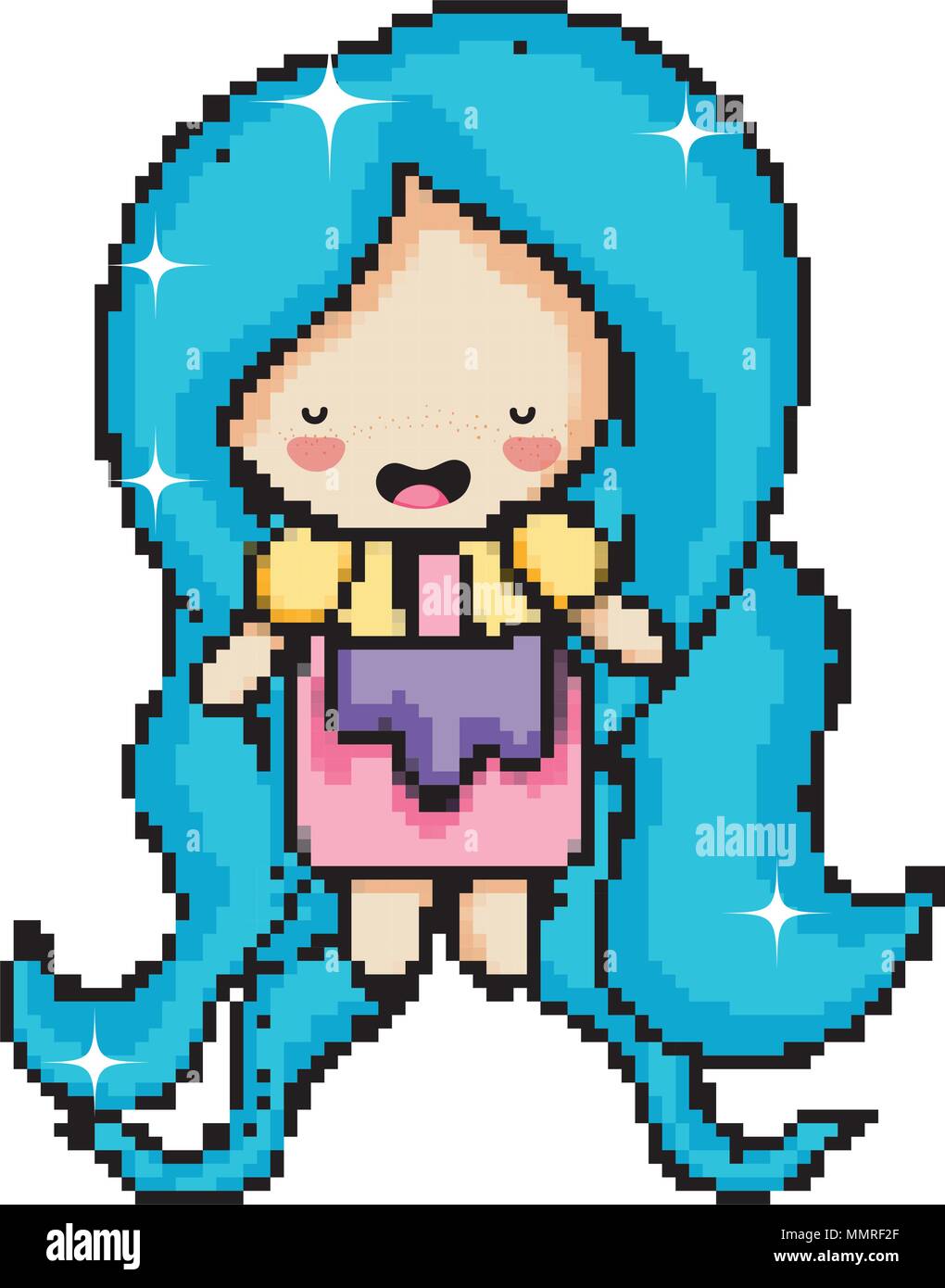 pixel woman with hairstyle and clothes design Stock Vector Image & Art ...