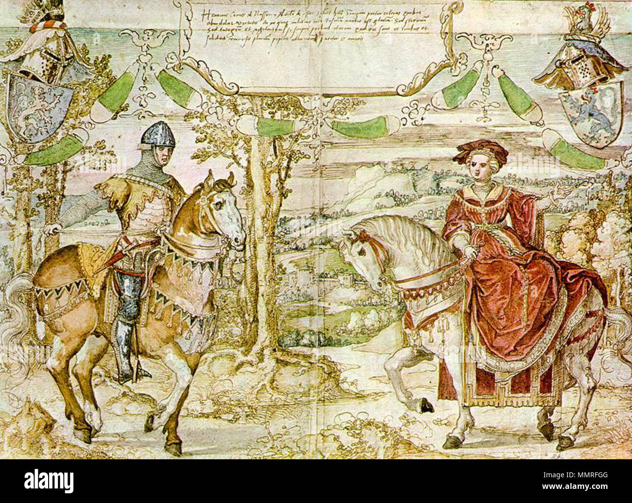 Count Henry I of Nassau with his Bride. circa 1530. Bernard van Orley ...