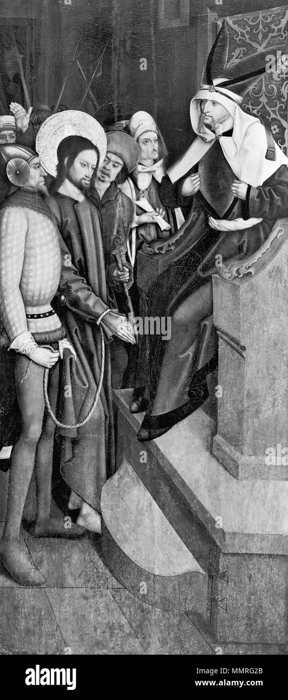 Christ before the high priest Black and White Stock Photos & Images - Alamy