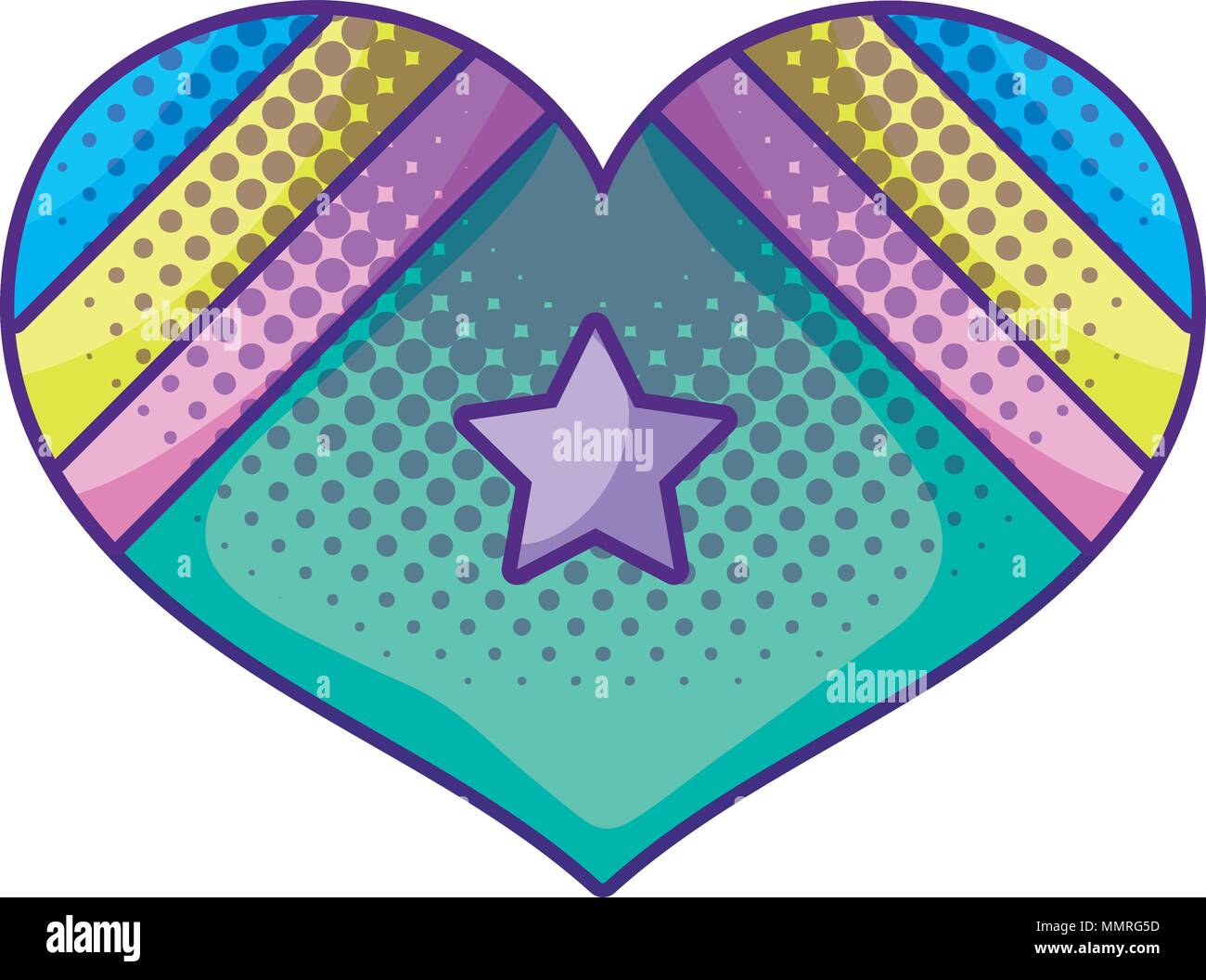 heart love symbol with star decoration Stock Vector Image & Art - Alamy