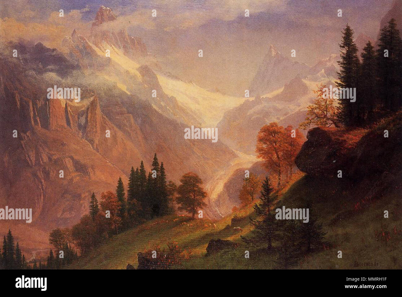 View of the Grindelwald. Date unknown ; upload 2008. Bierstadt Albert ...