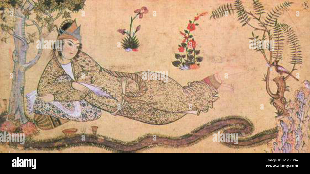 . English: THE QUEEN OF SHEBA (BILQIS) FACING THE HOOPOE, SOLOMON'S ...