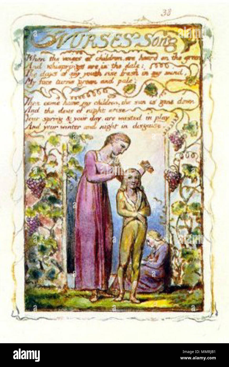 Songs of Experience - Nurse's Song Blake Nurse's Song (1794 Stock Photo ...