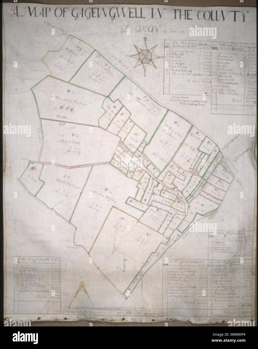 . Manuscript estate map of Gagingwell by Edward Grantham A map of ...