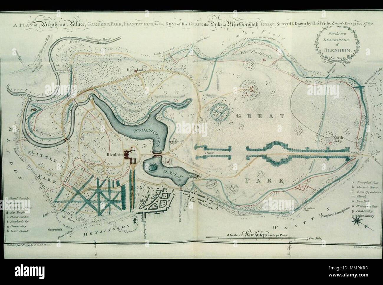 . Plan of Blenheim, the seat of the Duke of Marlborough, in Thomas ...