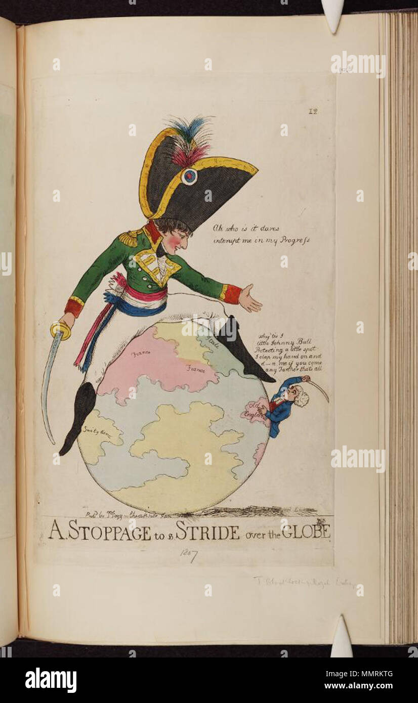 . Satire on the Napoleonic wars. (British political cartoon) A stoppage ...