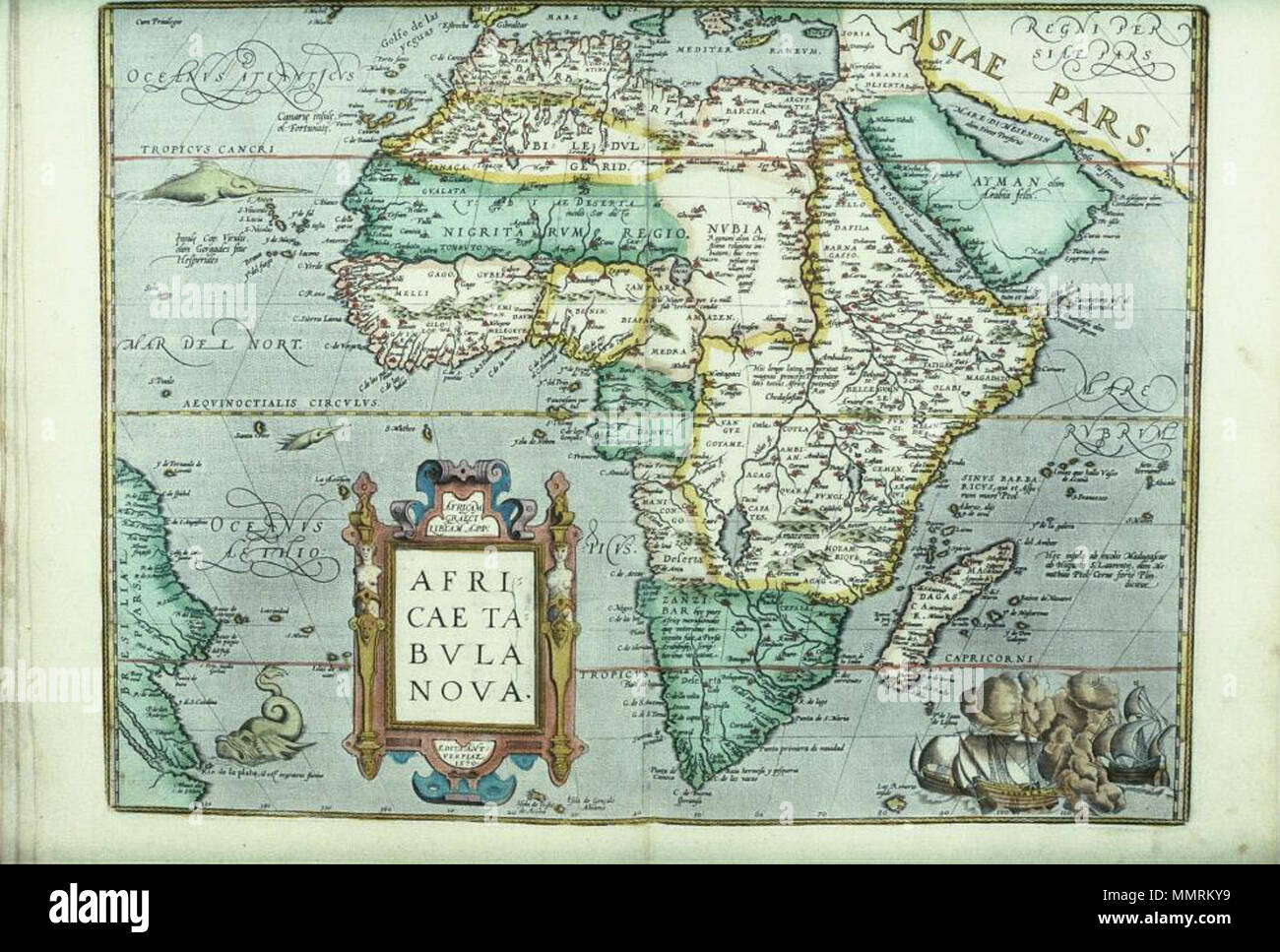 . From Giacomo Gastaldi's wall-map of Africa of 1564, in Abraham ...