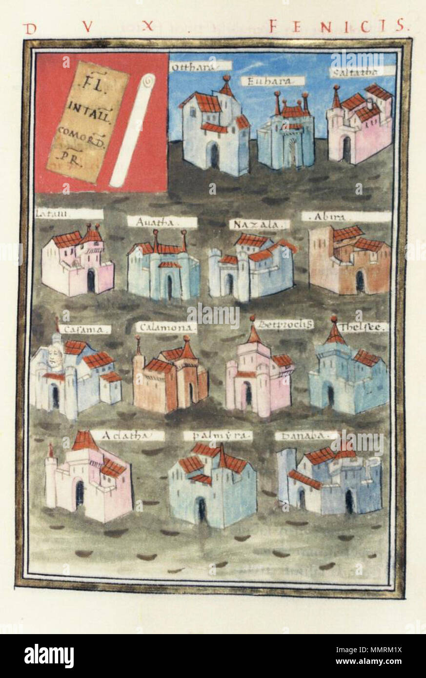 . 15th-century copy of a Carolingian copy of a Roman map in Notitia ...