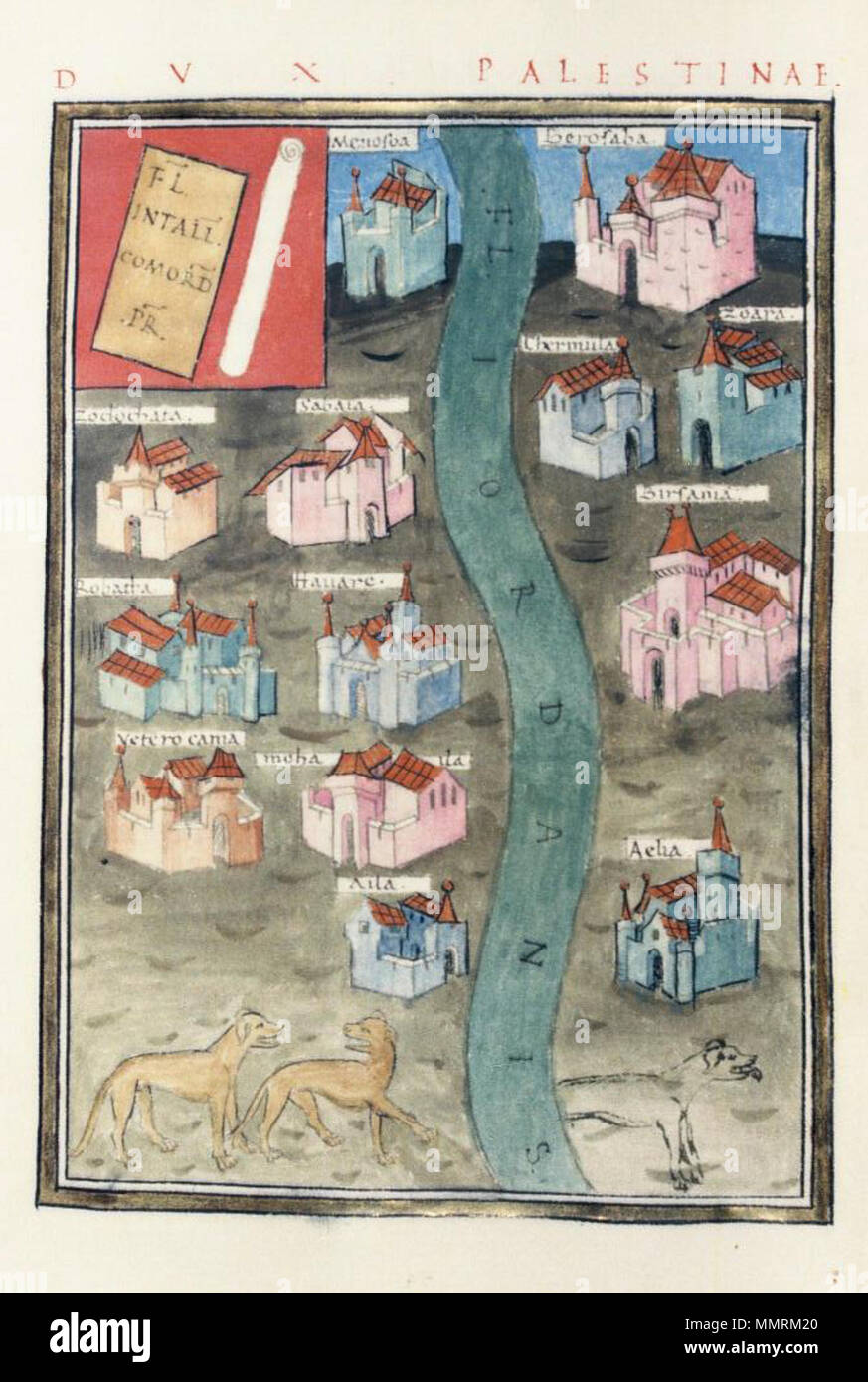 . 15th-century copy of a Carolingian copy of a Roman map in Notitia ...