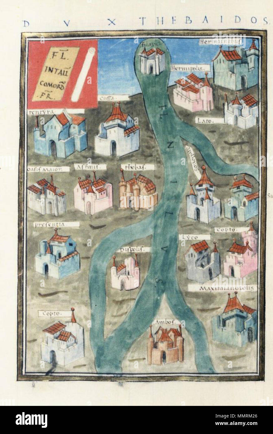 . 15th-century copy of a Carolingian copy of a Roman map in Notitia ...