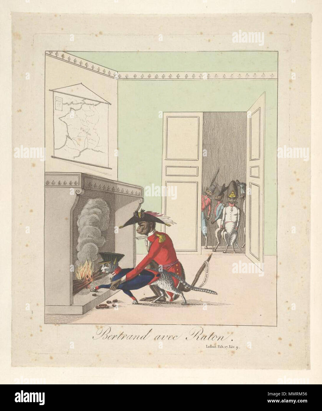 . French political cartoon; Refers to Lafontaine's Fables, 17, book 9 ...