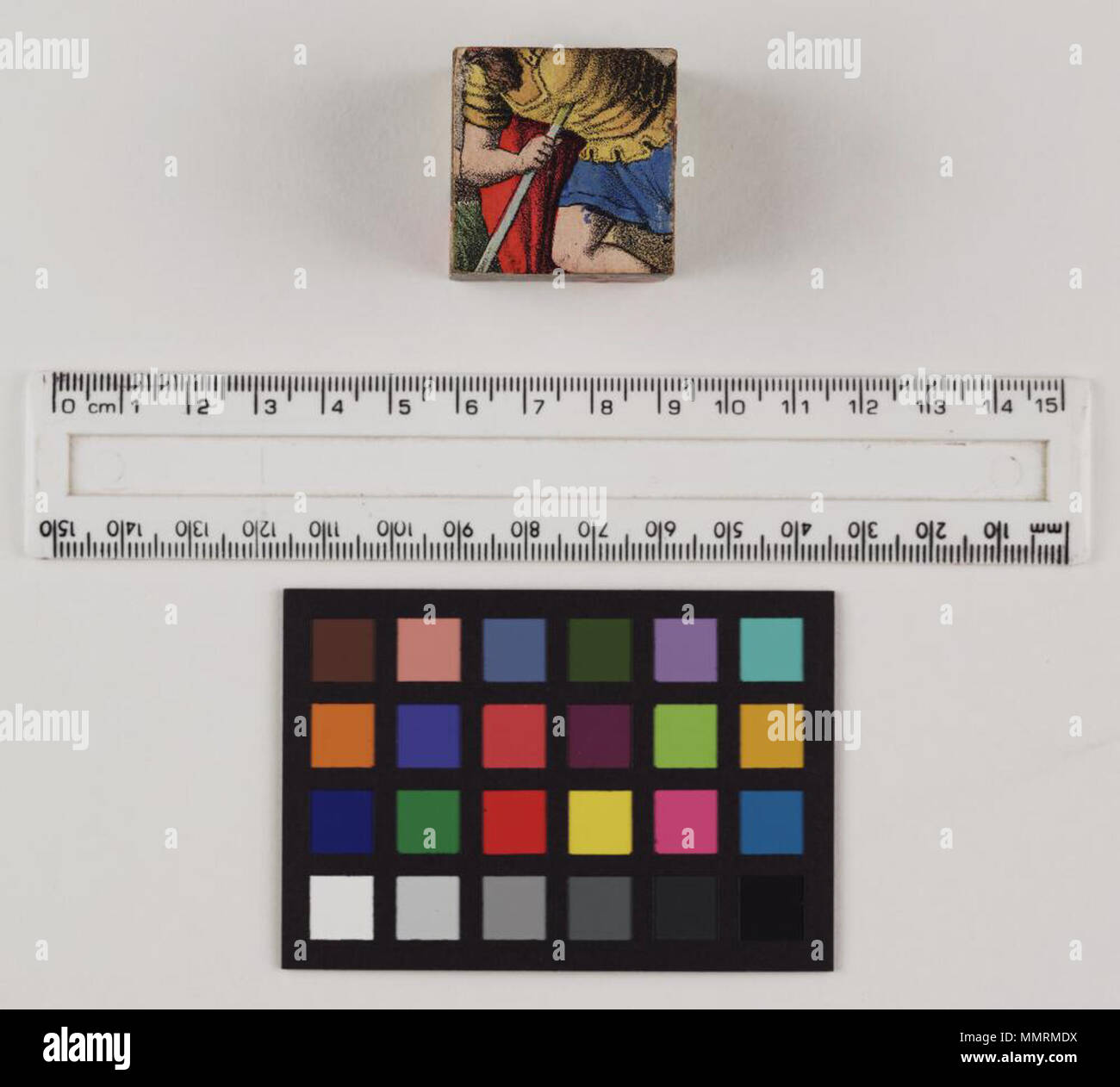 . Game of Biblical scenes (untitled); has set of cubes printed on all ...